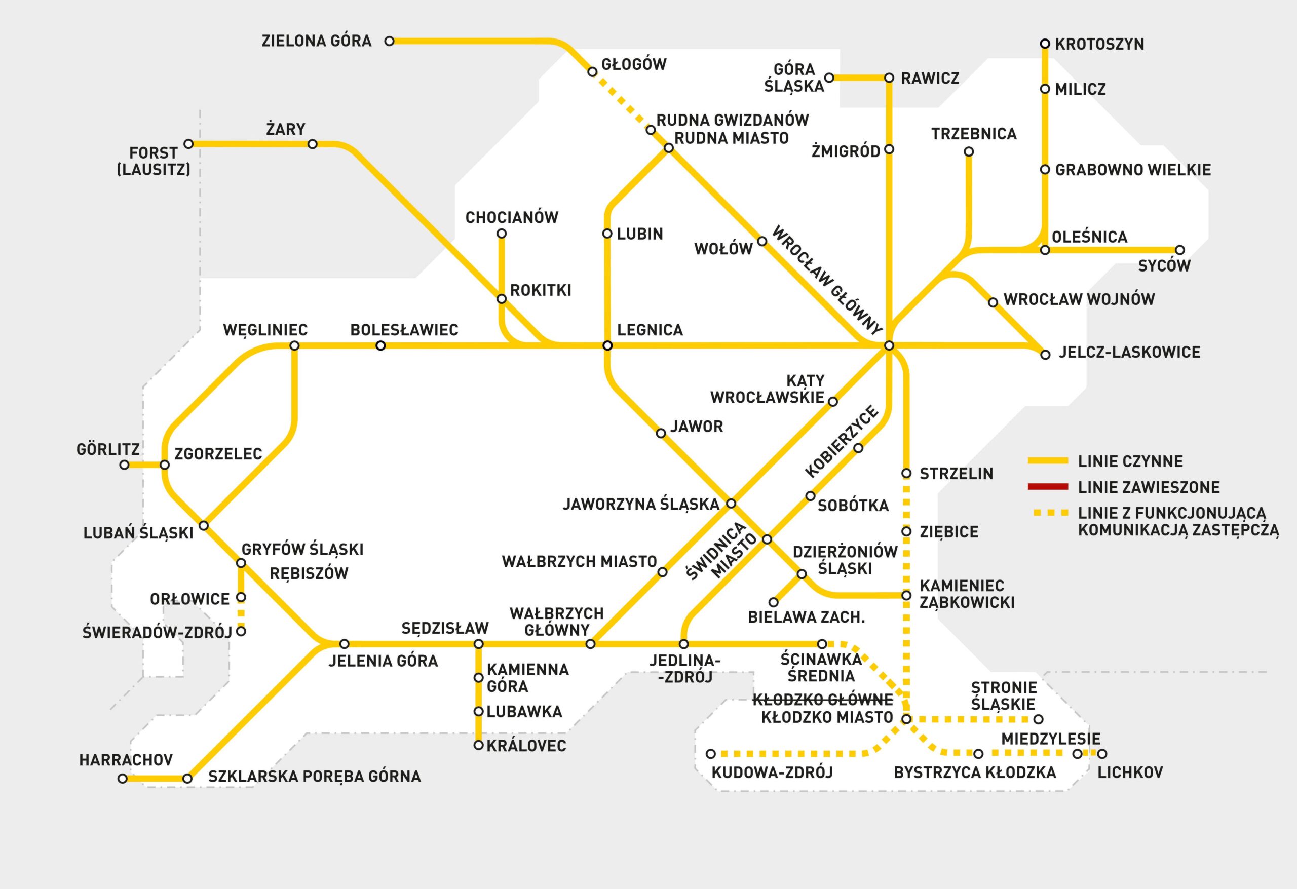 Plan sieci KD - 24 września - Koleje Dolnośląskie